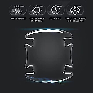 4Pcs 3D Transparent Car Door Bowl Scratch Protector, Universal Waterproof Anti-Scratch Paint Invisible Protection Film for Most Models