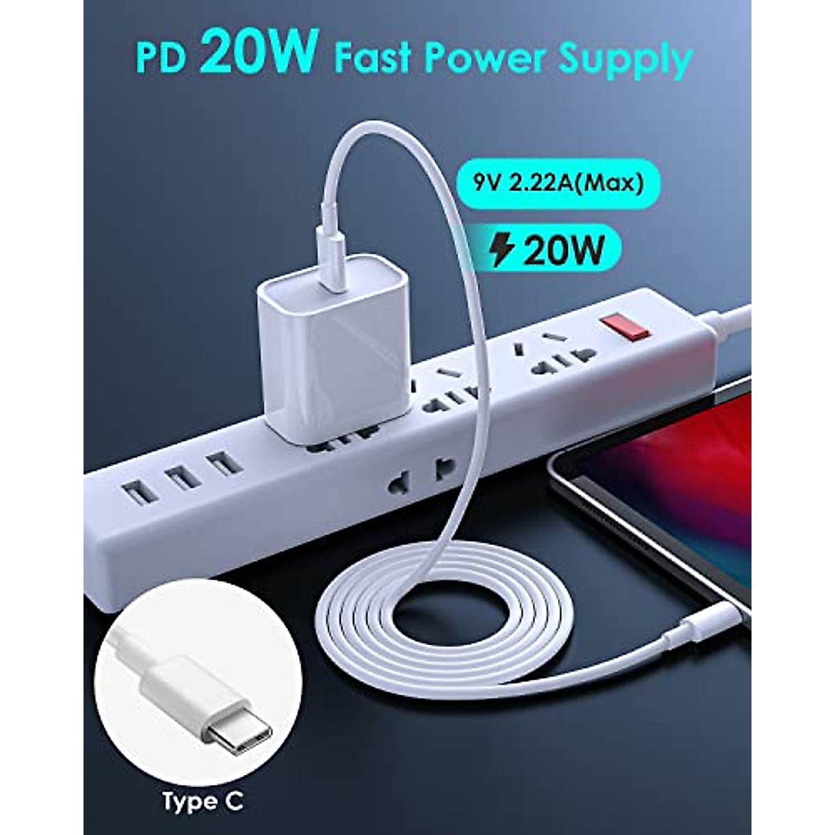 iPhone 13 Fast Car Charger Kit,Dual 38W【Apple MFi Certified】 USB C Fast Charging Car iPhone Wall Charger Adapter Block with 2Pack QC&PD3.0 Lightning Cable for iPhone 14 Pro Max/13/12/11/Xs/XR/8/iPad