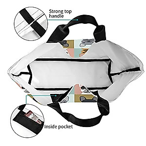 Drieyuil Cute Puppy Pet Dog Pattern Large Tote Bag for Women Reusable Beach Bags Canvas Shoulder Bag Handbag Waterproof for Travel Grocery Shopping (French Bulldog)