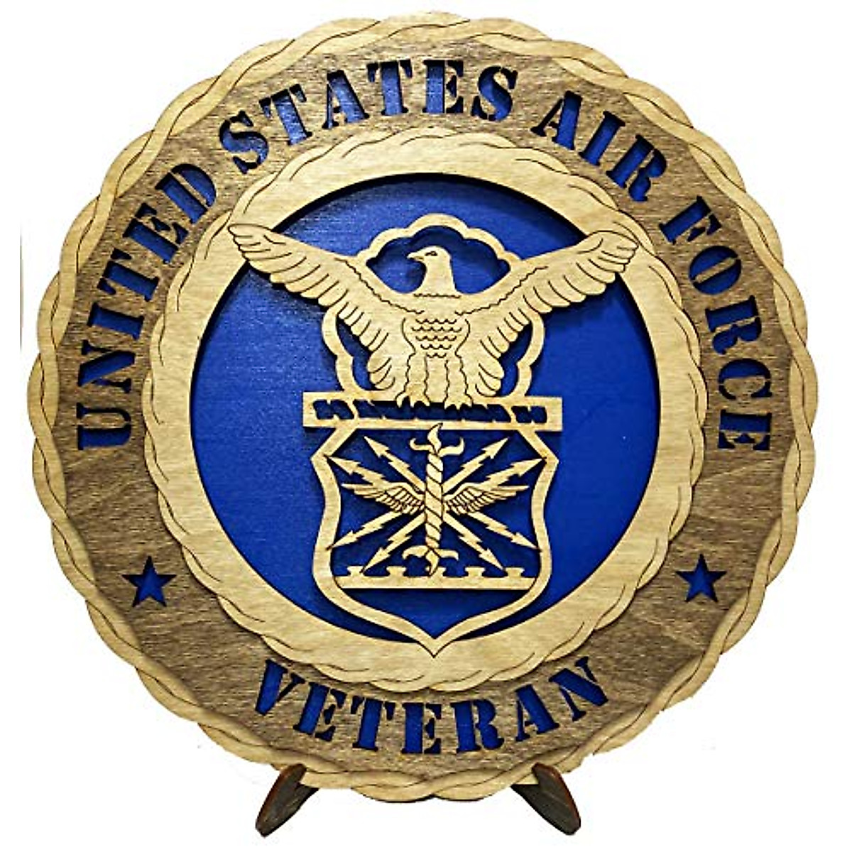 Air Force Veteran Armed Forces Military Unique Decorative Custom Laser Crafted Three Dimensional Wooden Wall Plaque - Traditional