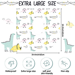 50 Pack Extra Large Toilet Seat Covers Disposable Waterproof Toddler Toilet Covers, Individually Wrapped Portable, Ideal for Kids and Adults, Potty Training in Restrooms (Delicate Dinosaur)