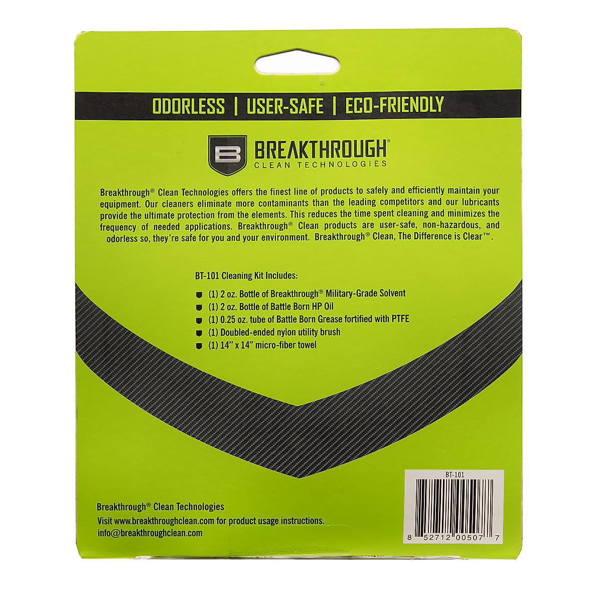 Breakthrough Clean Technologies 101 Basic Gun Cleaning Kit - Includes Military-Grade Solvent, Battle Born High-Purity Oil, and Battle Born Grease with PTFE - Perfect for Handguns and Rifles