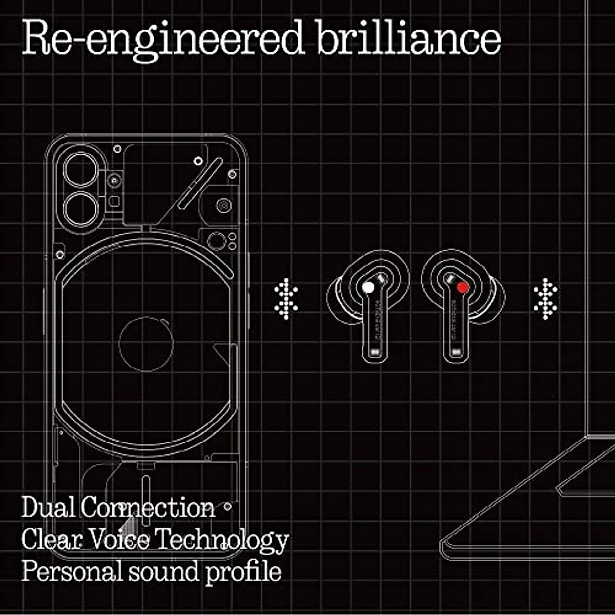 Nothing Ear 2 Wireless Earbuds Active Noise Cancellation to 40 db, Bluetooth 5.3 in Ear Headphones with Wireless Charging,Dual Connection 36H Playtime IP54 Waterproof Earphones for iPhone & Android