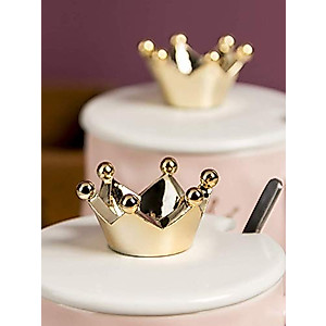 Mug for Mom with Crown Cute Coffee Ceramic Cup Unique Gift for Women Queen Wife Grandma Girlfriend Daughter Mother's Day - 15oz with Lid & Spoon (Super Mom)