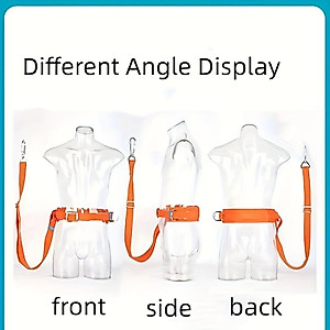 HUAWELL Safety Belt with Adjustable Lanyard, Tree Cement Pole Climbing Harness Protective Gear, Personal Protection Fall Arrest (Yellow)