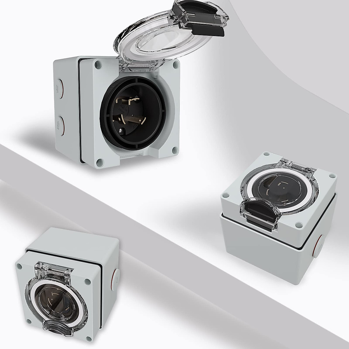 STARELO 30 Amp NEMA L6-30P Generator Power Inlet Box,250 Volt,Outdoor dustproof and Weatherproof for generators, Welding Machines, etc.ETL Listed.(NEMA L6-30P Box)