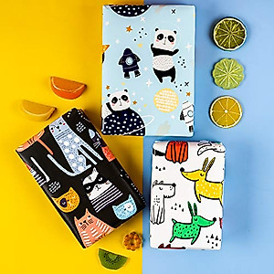 WRAPAHOLIC Birthday Wrapping Paper Sheet - 12 Sheets Adorable Cat Design Folded Flat for Party, Baby Showers, Holiday - 19.7 Inch X 30 Inch Per Sheet