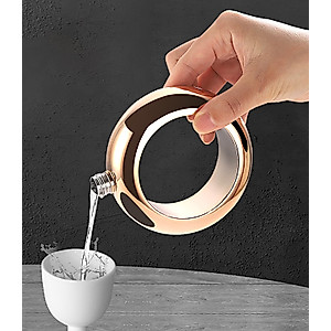 Comfysail 3.5oz Smooth Stainless Steel Portable Bracelet Hip Flask for Storing Whiskey/Alcohol Gold