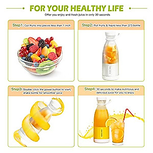 Portable Blender, Cheweetty Personal Size Blender Cup for Shakes and Smoothies, Electric Fresh Juice Blender, 10Oz Portable Blender USB Rechargeable with Eight 3D Blades for Home, Travel, Outdoors