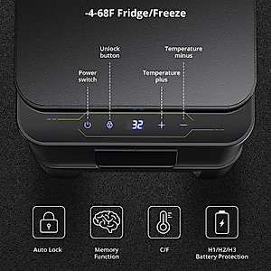 Acekool 12V Refrigerator, 42 Quarts/40L Car Refrigerator, RV Portable Refrigerator with 12/24V DC and 110-240V AC, Freezer Fridge Cooler, Rugged Wheels, for Car, RV, Camping and Home Use