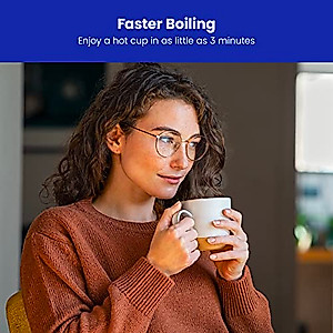 Chefman Electric Glass Kettle, Fast Boiling W/ LED Lights, Auto Shutoff & Boil Dry Protection, Cordless Pouring, BPA Free, Removable Tea Infuser, 1.8 Liters