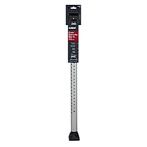 SABRE Adjustable Door Security Bar with Vibration Detecting Alarm, 115dB Alarm Audible Up To 1,100 Ft (335 m), Adjusts To Fit Most Hinged & Sliding Doors, Rubberized Foot for Strong Grip, Collapsible