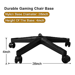 Frassie 28 inch Nylon Gaming Chair Base Replacement with 5 Casters, Heavy Duty Office Chair Base Part