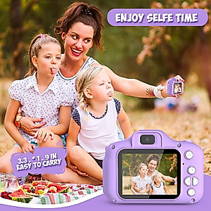 Desuccus Kids Camera,Christmas Birthday Gifts for Girls Age 3-9, HD Digital Video Cameras for Toddler Portable Toys for 3 4 5 6 7 8 Year Old Girl 32GB