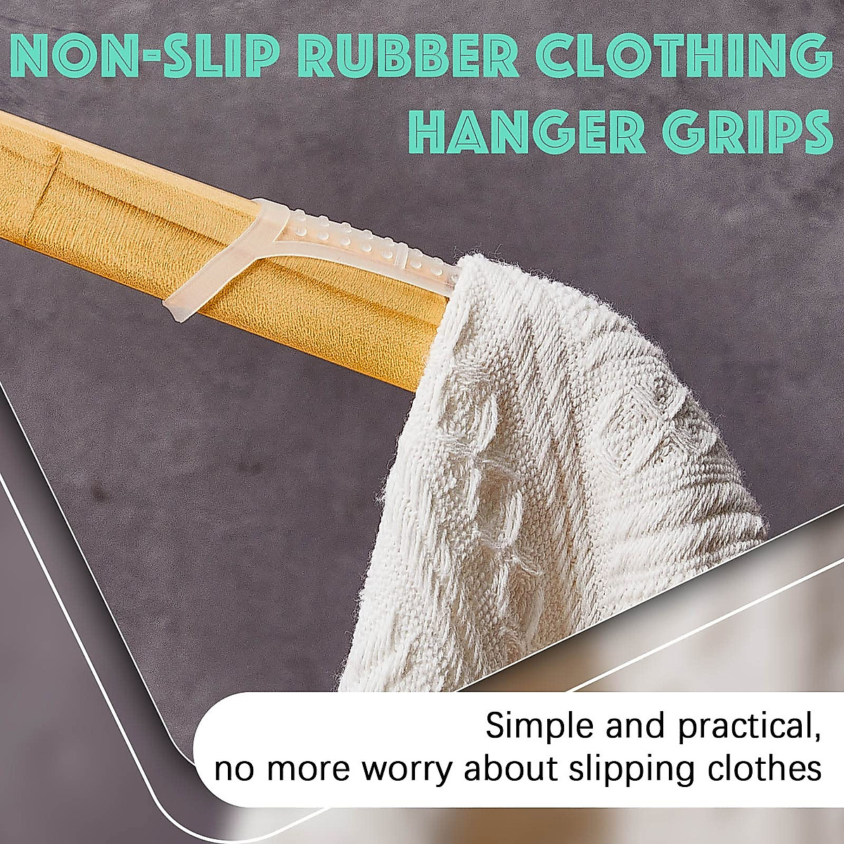 Non Slip Rubber Clothes Hanger Grips Clear Silicone Clothing Hanger Strips Clothes Hanging Accessories for Wood Hangers Plastic Hangers Home Stores Use (200 Pcs)
