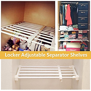 BEMAXYE School Locker Shelf Organizer - Adjustable Separator Shelves Tension Storage Rack for Students, Office Workers, Fits Lockers from 11.8" to 15.7" W (14.2 wide)