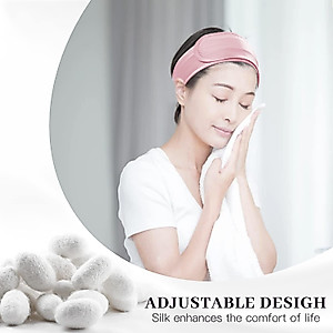 FANTASTIC HOUSE Silk Spa Headbands for Washing Face, 100% Mulberry Silk Scarf for Hair Wrapping, Adjustable Ponytail Face Wash Headbands for Women and Girls for Sleep, Makeup, Sport