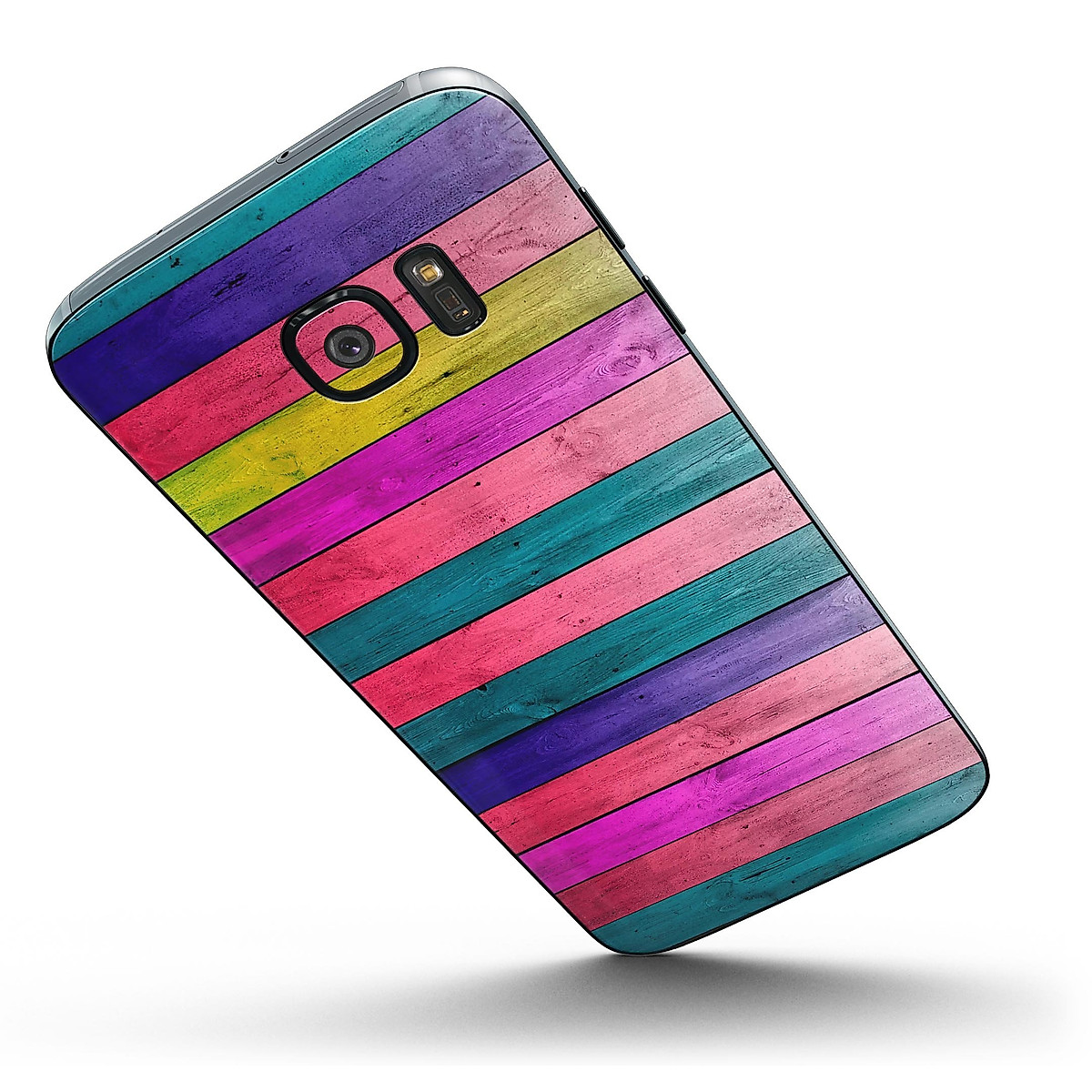 Design Skinz Design Skinz Vibrant Neon Colored Wood Strips Full-Body Wrap Decal Skin-Kit for The Galaxy S8 Plus