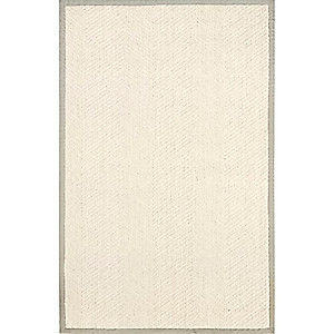 nuLOOM Kalona Nautical Wool and Sisal Area Rug, 8' x 10', Cream