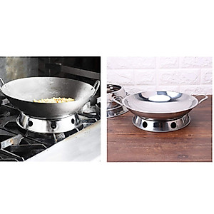 MUDHEN SKYWXHN Steel Wok Rack, 7.9Inch and 9.17Inch Reversible Size