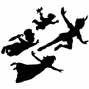 Peter Pan Kids Car Truck Laptop Helmet Motorcycle Die Cut Vinyl Decal Sticker Classic Movies (Black, 6")