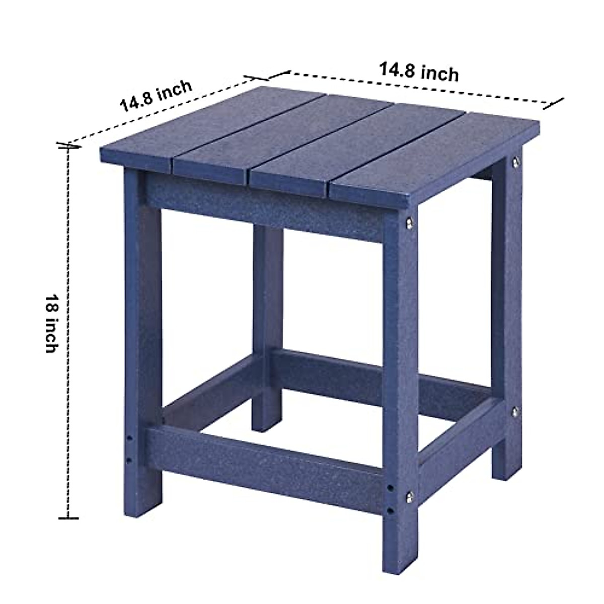 LZRS Adirondack Square Side Table, Pool Composite Patio Table,HDPE End Tables for Backyard,Pool, Indoor Companion, Easy Maintenance & Weather Resistant(Navy Blue)
