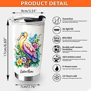 Roseate Spoonbill Gifts, Personalized Tumbler with Roseate Spoonbill Animal’s Name – Custom Cup for Animal Lovers, Gift for Women, Men, Boys, Girls, Gift for Birthdays & Christmas YHYf08