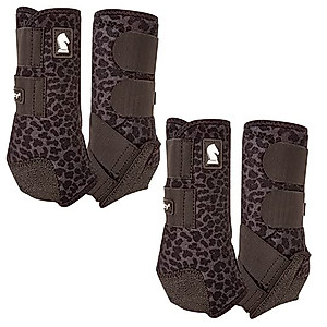 COOLHORSE Classic Equine Legacy2 4-Pack Protective Boots- Black Leopard (Medium)