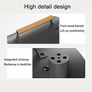 grilling and Frying 2-in-1 double-sided outdoor Charcoal grill ， portable bbq grill with lid ，camping grill，mini grill，table top charcoal grills (white no Frying pan)