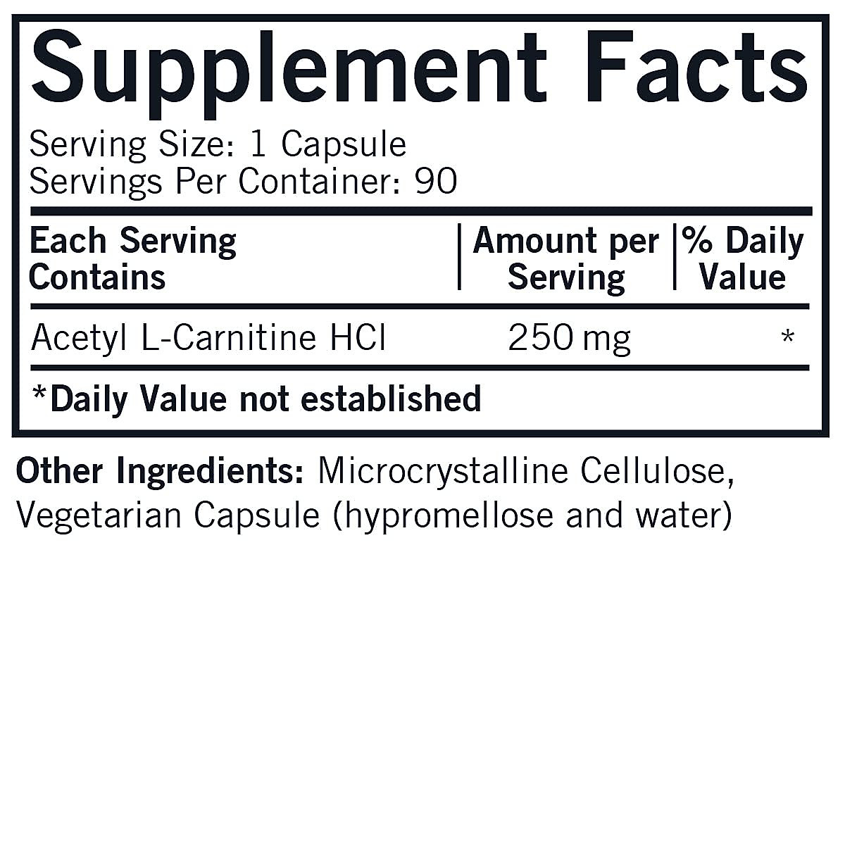 Kirkman - Acetyl L-Carnitine 250 mg - 90 Capsules - Supports Sustained Cellular Energy Production - Hypoallergenic
