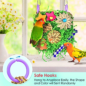 KATUMO Bird Toys, Parrot Grass Mat Foraging Wall Toys Parakeet Shredder Toys for Cockatiel, Conure, Lovebird, Budgie, Parakeet Small Medium Birds