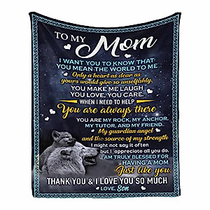 InterestPrint Personalized Love Blanket Throw to My Mom from Daughter & Son, Mother's Day Blanket Gift I am Truly Blessed for Having a mom just Like You Blanket