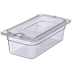 Carlisle FoodService Products Plastic Food Pan 1/3 Size 4 Inches Deep Clear (Pack of 6)
