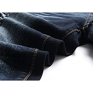 JUNBAOSS Men's Ripped Distressed Destroyed Straight Fit Washed Denim Jeans Mens Ripped Jeans Skinny Jeans for Men Slim Fit Distressed Black Ripped Jeans for Men