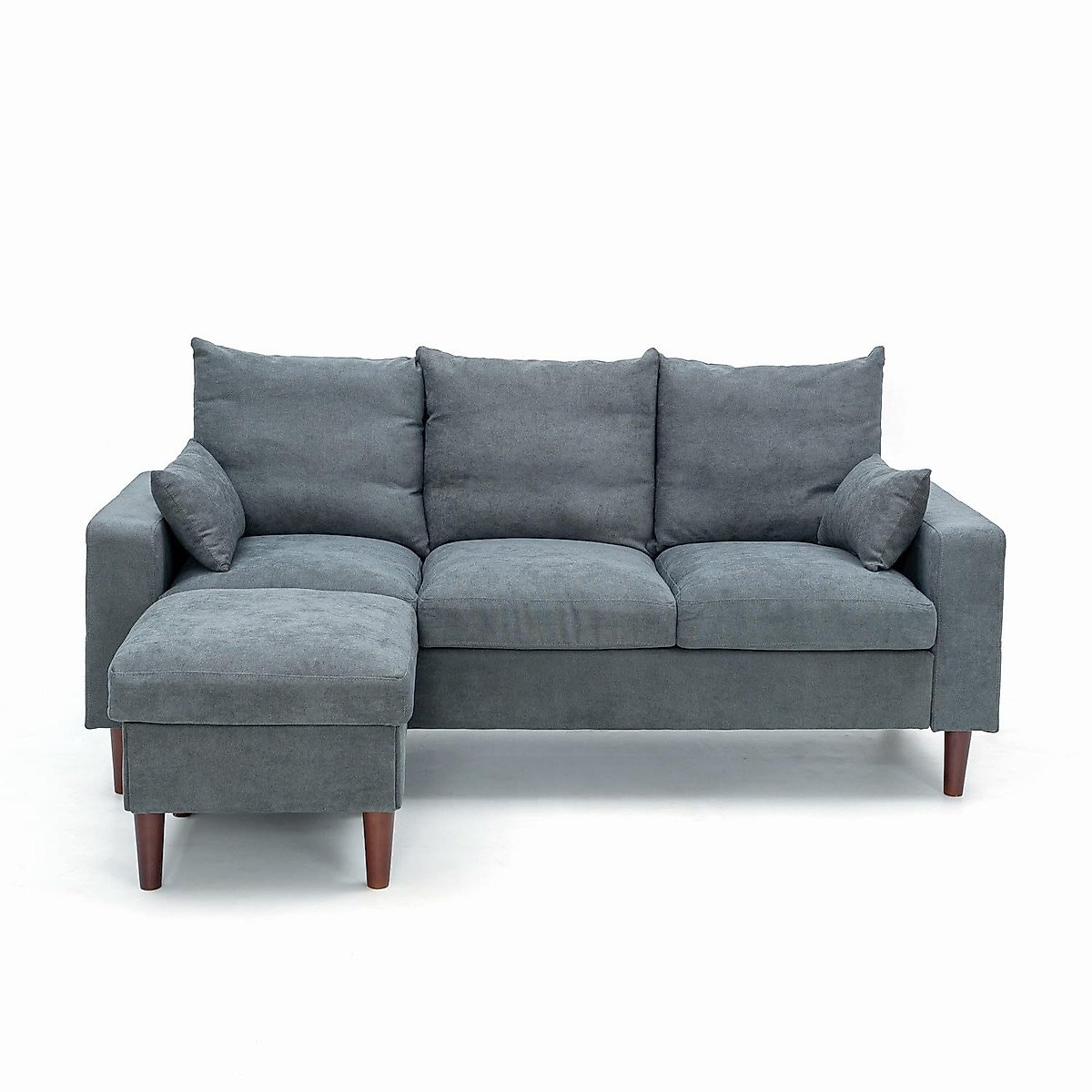 Panana Sectional Sofa Couches for Living Room Modern Linen Fabric L-Shaped Couch 3-Seat Sofa for Apartment and Small Space