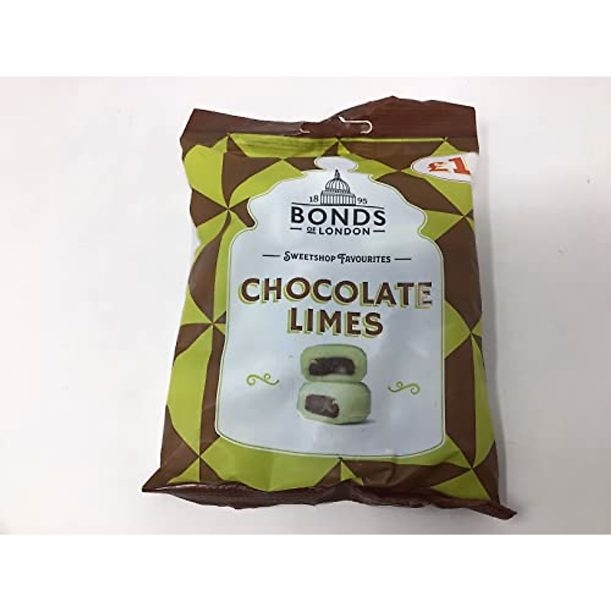 Original Bonds London Chocolate Limes Bag Lime Flavored Boiled Sweets With A Chocolate Centre Imported From The UK England A Classic Sweetshop Favorite British Candy