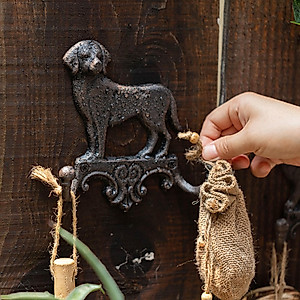 XINGJIANG Cast Iron Dog Key Hooks for Wall Decorative Dog Family Key Holder Utility Hooks Gift for Holder Rack Self Towels, Hats, Shower, Kitchen, Living Room, Office, Garage, Garden, Outdoor (Dog)
