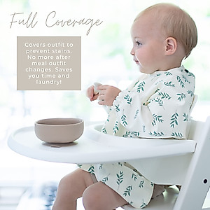 Little Keegs Long Sleeve Baby Bibs - Toddler Art Smock Feeding Baby Apron Eating Shirt Waterproof Wearable Full Sleeved Bib