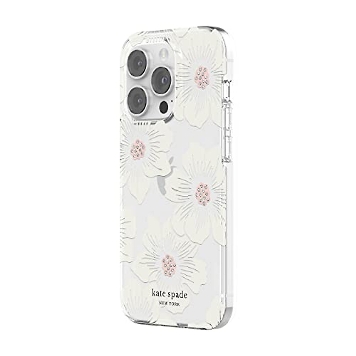 kate spade new york Protective Hardshell Case Compatible with Apple iPhone 14 Pro - Hollyhock Floral Clear [KSIPH-223-HHCCS]