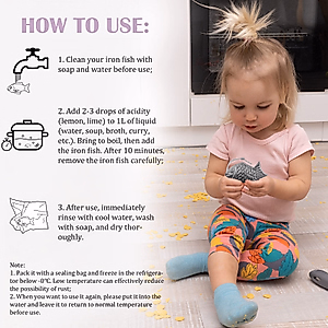 Lisol Iron Fish 2 Pack - A Natural Source of Iron, Cooking Tool to Add Safe Iron to Food and Water, Iron Supplement Alternative Suitable For Vegans, Athletes, Pregnant Women (#01 Iron Fish)