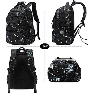 Joyfulife School Backpack for Boys Backpack with Lunch Box Lightweight Galaxy Elementary Primary Kids BookBags School Bag Teen Backpack Set