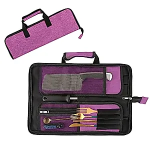 Chef’s Knife Roll Bag, Heavy Duty Oxford Chef Knife Bag, Portable 13 Slots Chef Knife Case , Multi-function Cutlery Knives Pouch Holder Knife Wrap Wallet Tool Roll for Home Kitchen Traveling Camping