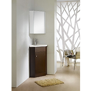 Fine Fixtures - Corner Bathroom Vanity and Sink, Wenge - Englewood Collection
