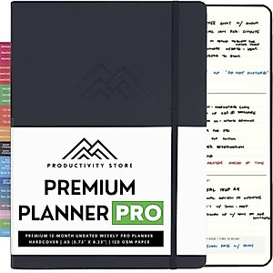 Best 2023 Planner Weekly and Monthly 5x8 | Goal, Business & Productivity Planner | Undated Daily 2023 Planner With To Do List, Habit Tracker & Planner Stickers | Productivity Store Planner PRO (Black)