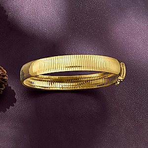 Ross-Simons Italian 18kt Gold Over Sterling Omega Bracelet. 7 inches