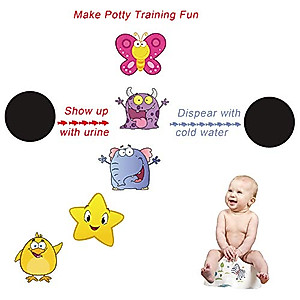 Potty Training Color Changing Stickers, Baby Toilet Training Sticker, Toilet Targets Stickers, Stickers for Potty Training Use with or Without Potty Chart or Potty Watch (5PCS) (A)