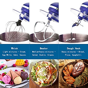Aucma Stand Mixer,7.4QT 6-Speed Tilt-Head Food Mixer, Electric Kitchen Mixer with Dough Hook, Wire Whip & Beater