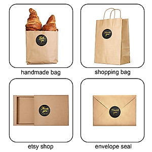 500PCS Thank You Stickers Small Business, 1.5 Inch Thank You Stickers, 1 Round Gold Foil Stickers for Cookies Box, Gift Bags,Greeting Cards,Envelope Seals, Boutique Supplies