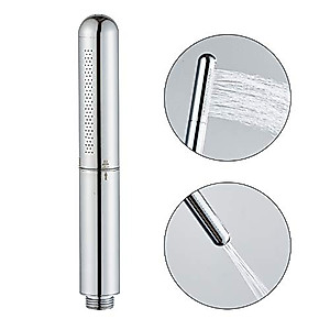 Handheld Showerhead Solid Copper Round Bar Bathroom hand-held shower head High pressure Shower heads Sprayer (Chrome)