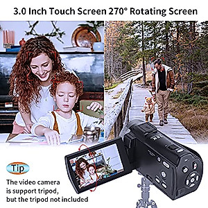 ORDRO Camcorders HDV-V12 HD 1080P Video Camera Recorder Infrared Night Vision Camera Camcorders with 16G SD Card and 2 Batteries